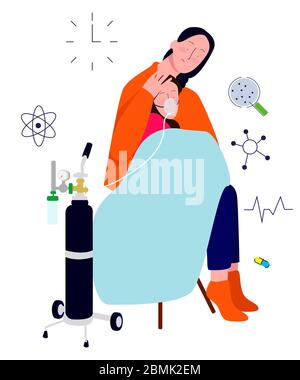 A boy with bronchitis illustration Stock Vector Image & Art - Alamy