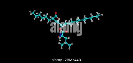 Orlistat (obesity treatment drug) 3D molecular structure Stock Photo ...