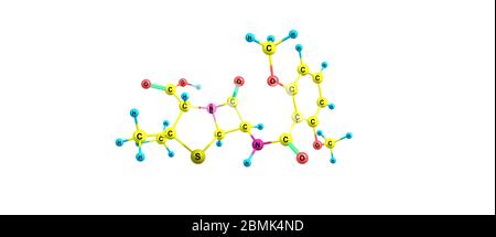Meticillin antibiotic drug (beta-lactam class) molecule. MRSA stands ...
