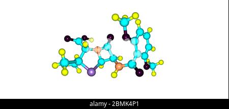 Meticillin antibiotic drug (beta-lactam class) molecule. MRSA stands ...