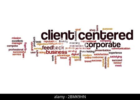 Customer centric word cloud concept on white background Stock Photo - Alamy