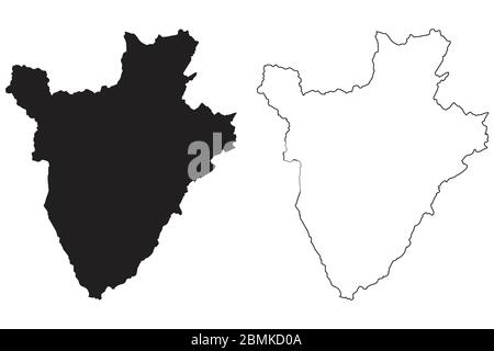 Burundi outline map isolated on white background Stock Vector Image ...