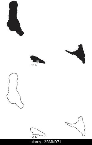 Comoros outline silhouette map illustration Stock Vector Image & Art ...