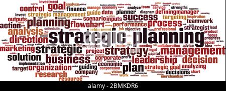 Strategic planning word cloud concept. Collage made of words about ...