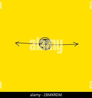 Vector hand drawn contradiction concept sketch with three people ...