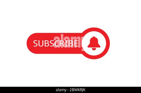Subscribe banner template. White Subscribe button with red play arrow ...