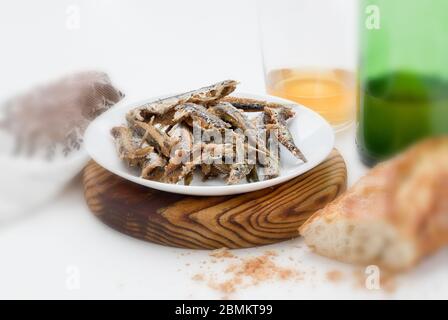 The anchovy is a blue fish about 15-20 cm long (adult size), with a ...