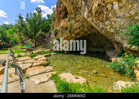 Israel, Jezreel Valley, The Cave of Gideon at Maayan Harod the Spring ...