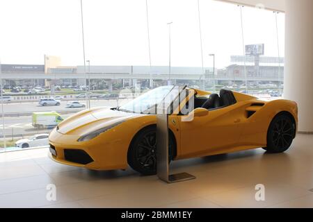 New official Ferrari dealer showroom in Dubai, United Arab Emirates ...