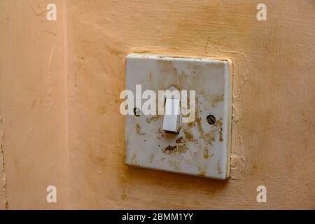 dirty light switch Stock Photo - Alamy