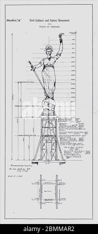 Lady Victory blueprint from Indianapolis Soldiers' & Sailors' Monument ...