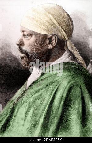 Portrait of Menelik II (1844-1913), Negus or King of Shewa (1866-1889 ...