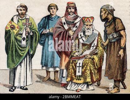 Costumes religieux : de g a d portrait d'un pasteur presbyterien, un ...