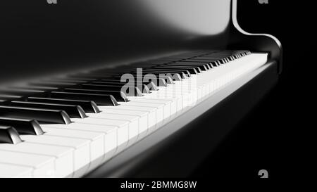 Piano keyboard close up view 3D illustration Stock Photo - Alamy