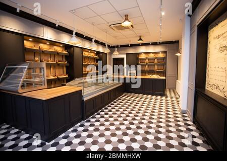 Empty modern bakery shop opening soon after quarantine Stock Photo - Alamy