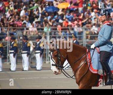 Members of the Chilean Army march past during the annual military ...