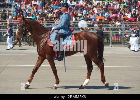 Members of the Chilean Army march past during the annual military ...