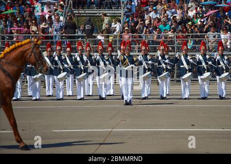 Members of the Chilean Army march past during the annual military ...