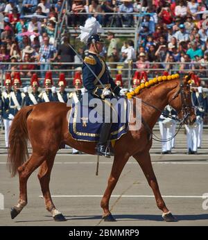 Members of the Chilean Army march past during the annual military ...