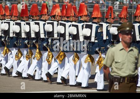 Members of the Chilean Army march past during the annual military ...
