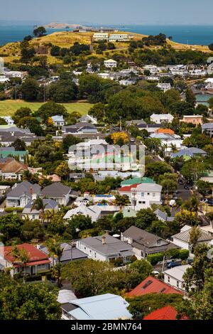 View across Devonport towards Maungauika North Head Historic Reserve ...