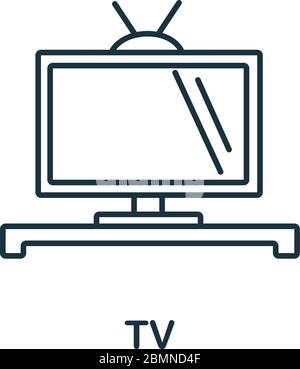 Tv icon from interior collection. Simple line element Tv symbol for ...
