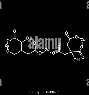 Zinc citrate is a molecular chemical formula. Zinc infographics. Vector ...