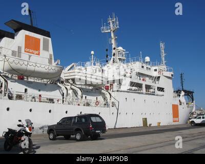 The cable-laying ship "Leon Thevenin", built in 1983 and owned by ...