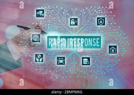 Writing note showing Rapid Response. Business photo showcasing Medical ...