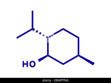 Menthol, chemical formula and skeletal structure. l-Menthol, organic ...
