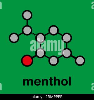 Menthol, chemical formula and skeletal structure. l-Menthol, organic ...