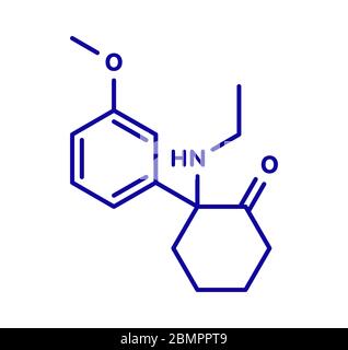 Methoxetamine (MXE) recreational designer drug, chemical structure ...