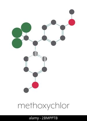 Methoxychlor pesticide molecule. Stylized skeletal formula (chemical ...