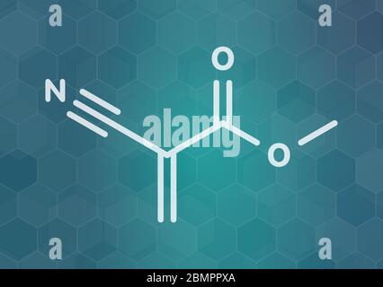 Methyl cyanoacrylate molecule, the main component of cyanoacrylate ...