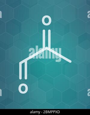 Methylglyoxal (pyruvaldehyde) molecule. Produced by glycolysis; is ...