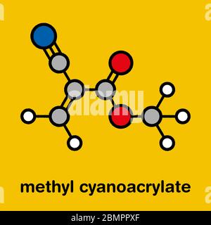 Methyl cyanoacrylate molecule, the main component of cyanoacrylate ...