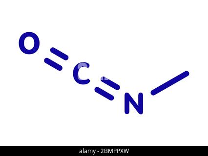 Methyl isocyanate (MIC) toxic molecule. Important chemical that was ...