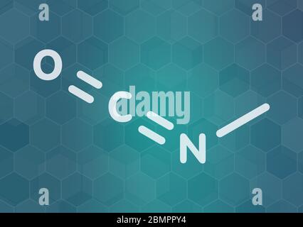 Methyl isocyanate (MIC) toxic molecule. Important chemical that was ...
