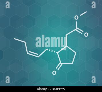 Methyl jasmonate plant stress signal molecule. Skeletal formula Stock ...