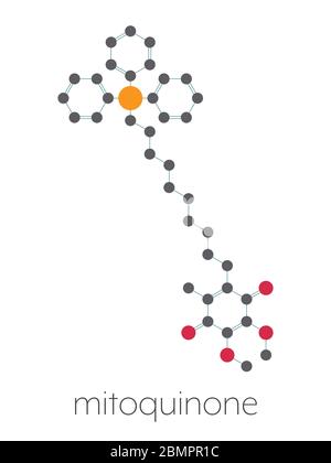 Mitoquinone or mitoQ molecule. Stylized skeletal formula (chemical ...