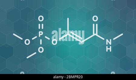 Monocrotophos organophosphate insecticide molecule. Also known to be ...