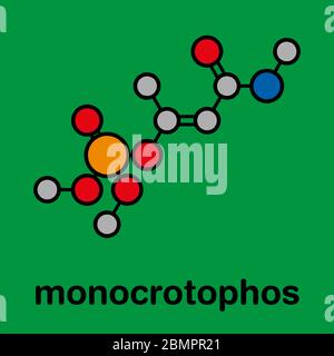 Monocrotophos organophosphate insecticide molecule. Also known to be ...