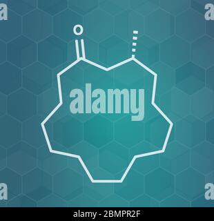 Muscone musk odour molecule. Skeletal formula Stock Photo - Alamy