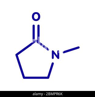 N-methyl-2-pyrrolidone (NMP) chemical solvent molecule. Stylized ...