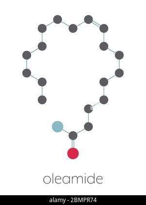 Oleamide molecule. Stylized skeletal formula (chemical structure ...