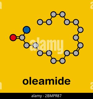 Oleamide molecule. Stylized skeletal formula (chemical structure ...