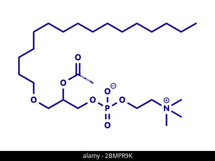 Platelet Activating Factor (PAF) signalling molecule. Skeletal formula ...