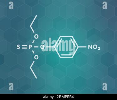 Parathion pesticide molecule. Organophosphate insecticide, has also ...