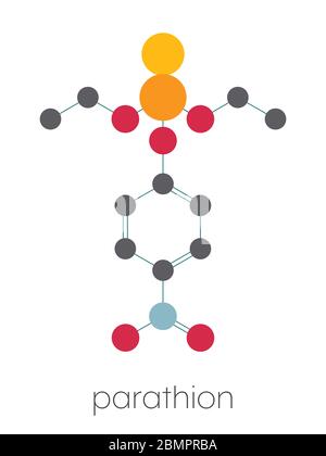 Parathion pesticide molecule. Organophosphate insecticide, has also ...