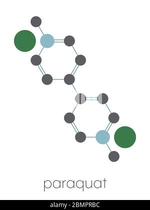 Paraquat herbicide molecule Stylized skeletal formula (chemical ...